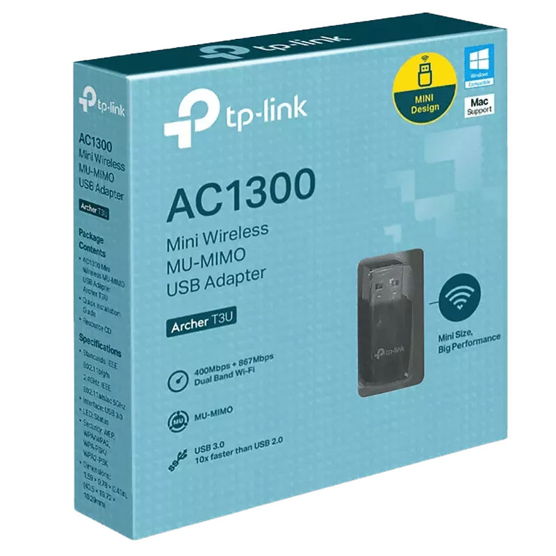 USB WiFi Adapter - TP-LINK Archer T3U - 867 Mbps - 5GHz